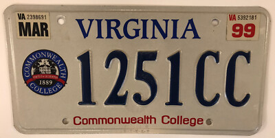 VIRGINIA COMMONWEALTH COLLEGE license plate VCA Hampden–Sydney Medical ...