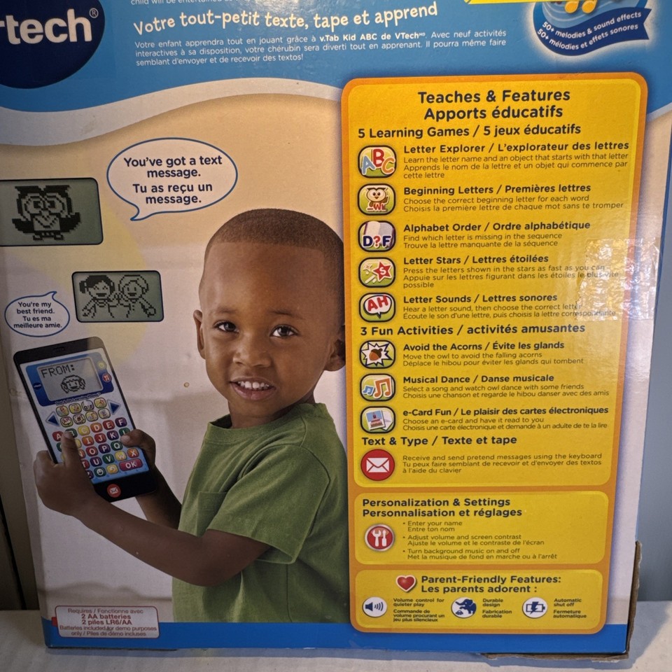 VTech Text And Go Learning Phone Letters Numbers Counting Time- Brand ...