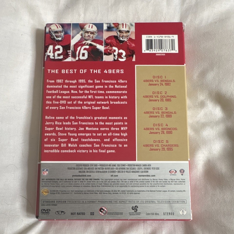 NFL Productions San Francisco 49ers: 5 Greatest Super Bowl Games 5-Disc ...
