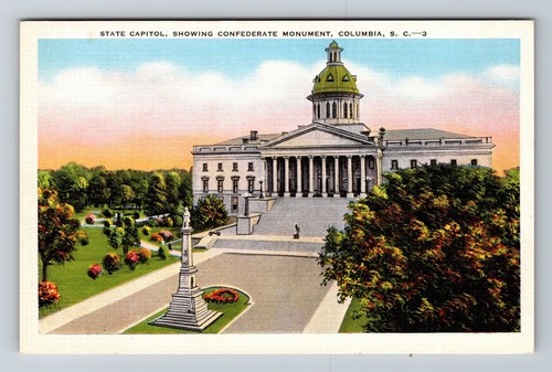 Columbia SC-South Carolina State Capitol Confederate Monument Vintage ...