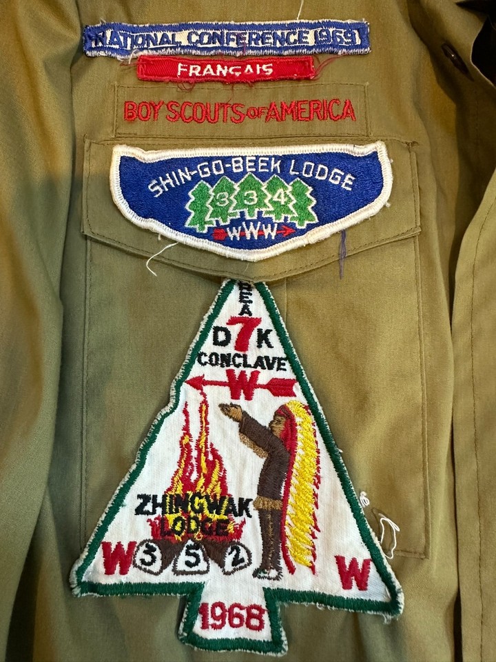1960s BSA Scout Shirt Thatcher Woods Area Council, Shin-Go-Beek Lodge ...
