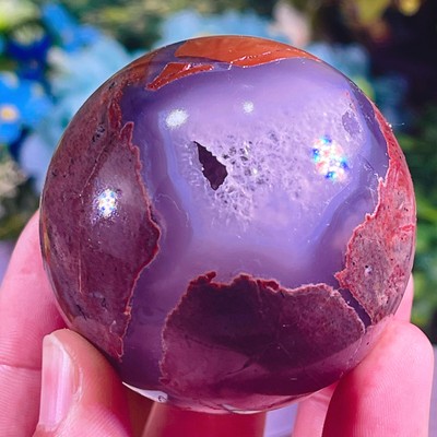 TOP 242G Natural Polished Football Agate Crystal Sphere ball Healing ...