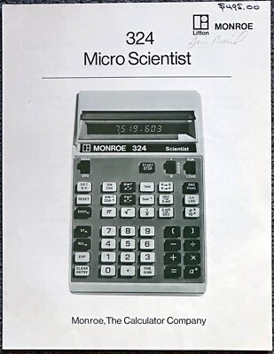 Rare Monroe The Calculator Comp. 324 Micro Scientist Calculator Dealer ...