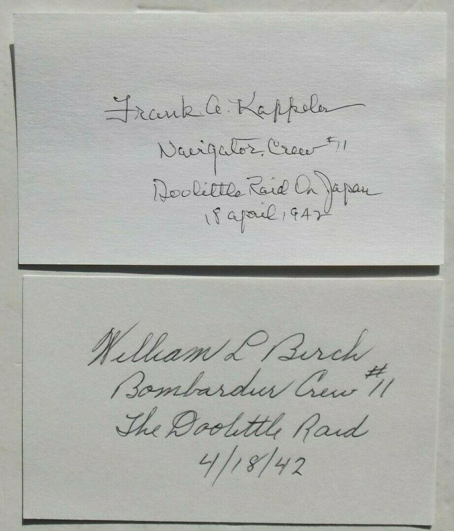 Jimmy Doolittle & 9 Doolittle Raiders Autograph Cards Tokyo Raid 1942 U ...