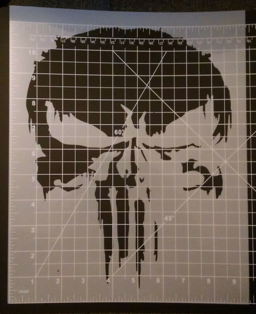 Stencil DISTRESSED PUNISHER Paint Craft Art Template 9.5" x 11.5" | eBay