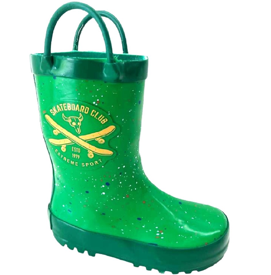 KIDS RAIN WELLIES MCKER WELLINGTONS BOYS GIRLS INFANTS WATERPROOF ...