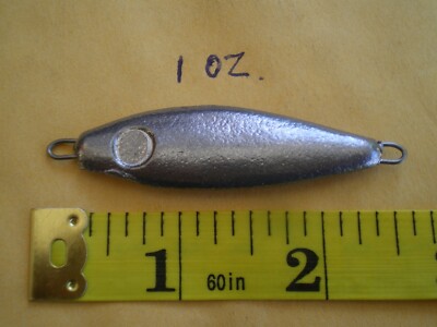 35 PCS. SHAD LEAD SPOON FISHING JIGS, 1 OZ. W/STAINLESS S. WIRE EYE ...