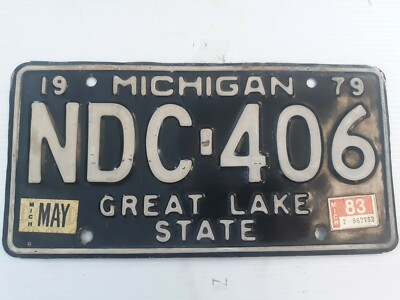 Vintage 1979 MICHIGAN License Plate NDC-406 Great Lake State | eBay