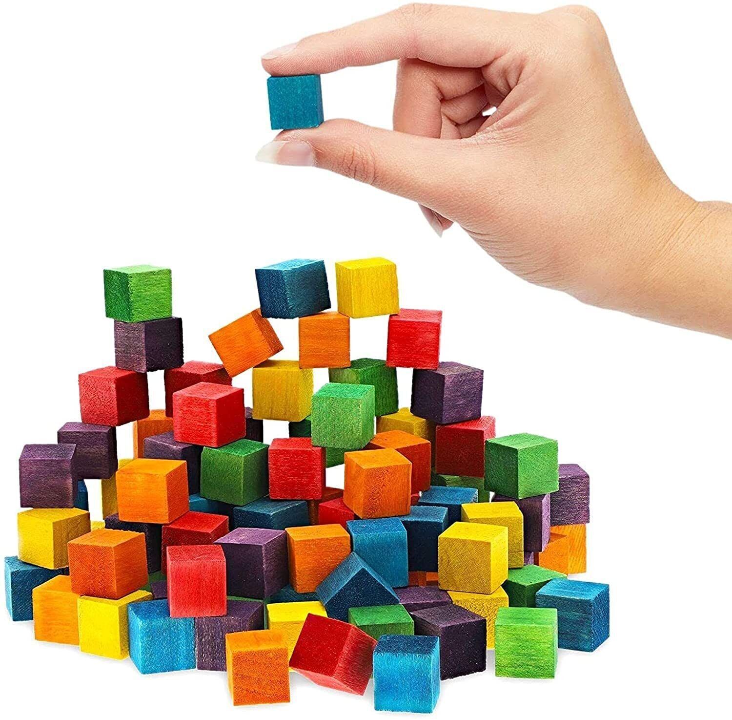 Wood Blocks, Counting Cubes for Kids Math 1 Inch Blocks (Pack of 100 ...