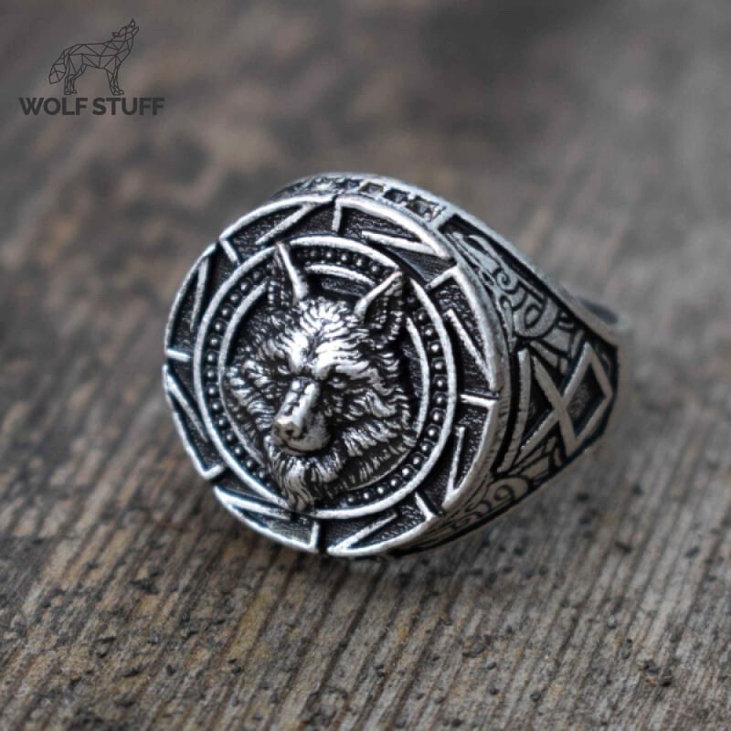 Wolf Head Warlock Jungle Animal 925 Sterling Silver Oxidized Men's ...