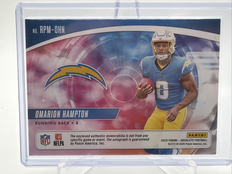 2025 Panini Absolute Omarion Hampton Rookie Premiere Patch Auto /399 ...