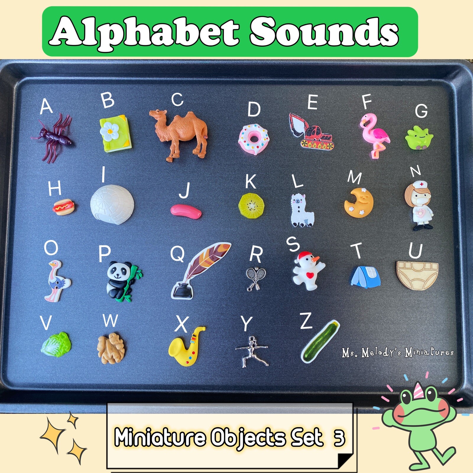 Set 3 Beginning Alphabet Initial Letter Sound Phonics Montessori Mini ...