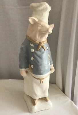 Vintage Large Smiling Painted Plaster Kitchen Chef/Cook Pig - 25 ...