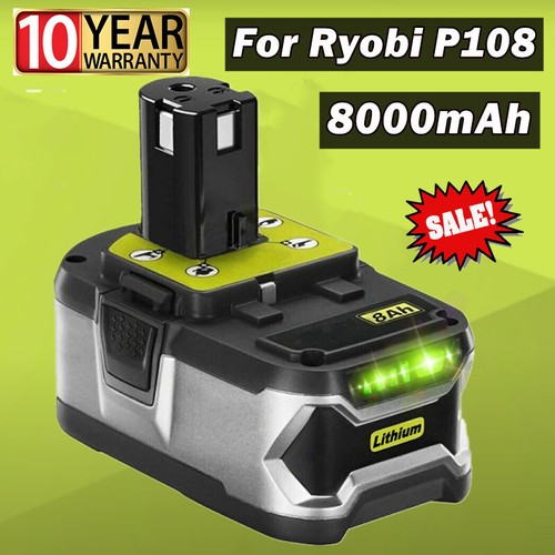 8.0Ah 18Volt For RYOBI P108 18V One Plus High Capacity Lithium Ion ...