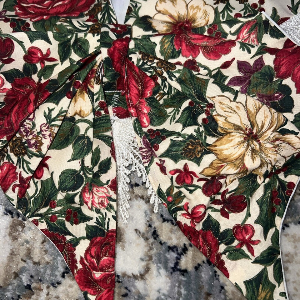 Women's Christmas Sailor Collar Overlay Floral Lace Cottage | eBay