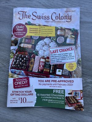 THE SWISS COLONY CATALOG HOLIDAY 2022 /ILLUSTRATED BOOKLET /*RAREST* | eBay