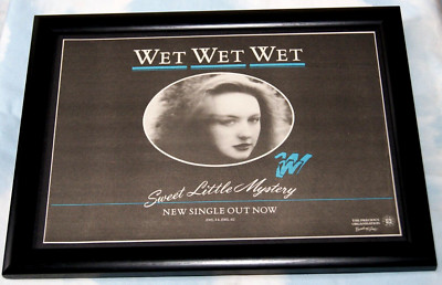 WET WET WET Framed A4 1987 sweet little mystery SINGLE original promo ...