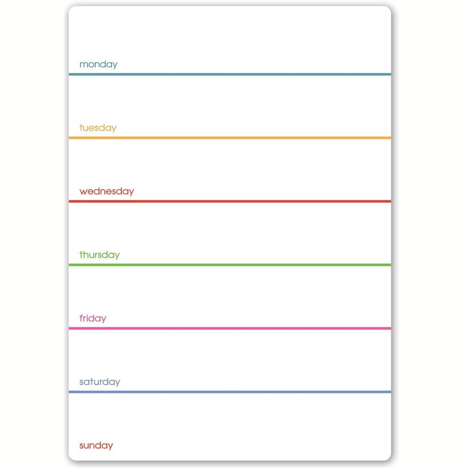 Magnetic Weekly Planner, Whiteboard Memo Board for Kitchen/Office, Dry ...