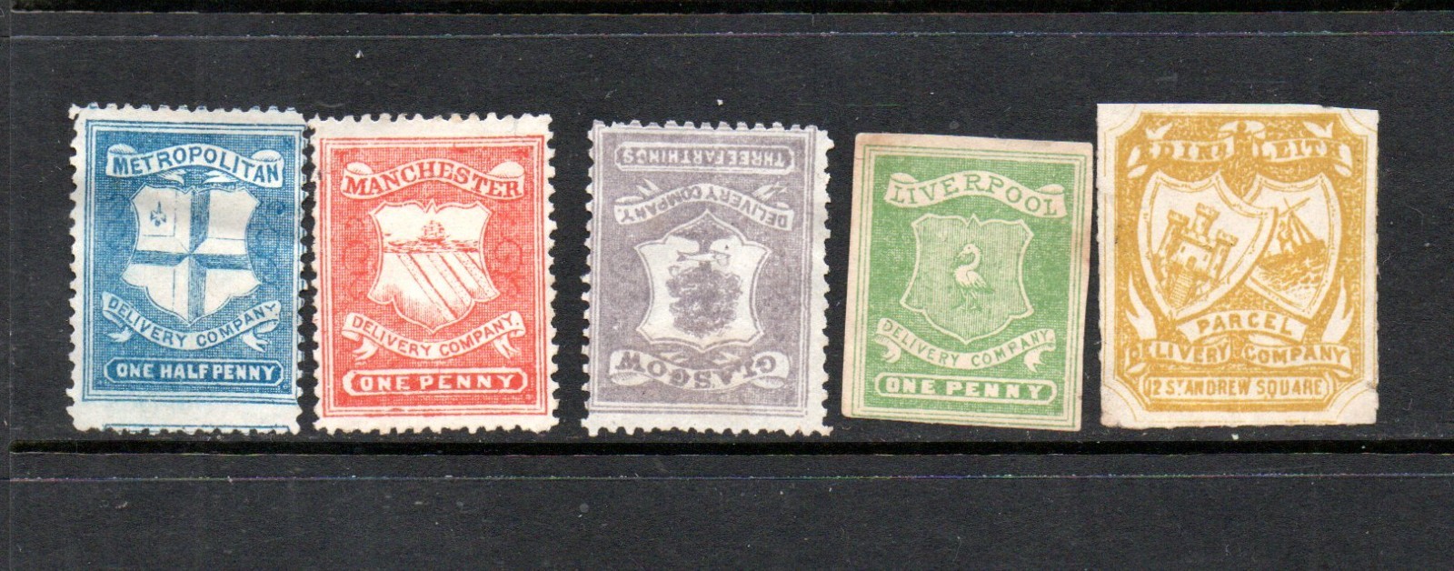 Circular Company Delivery Stamps x 8 Different Unused/No Gum As Scanned ...