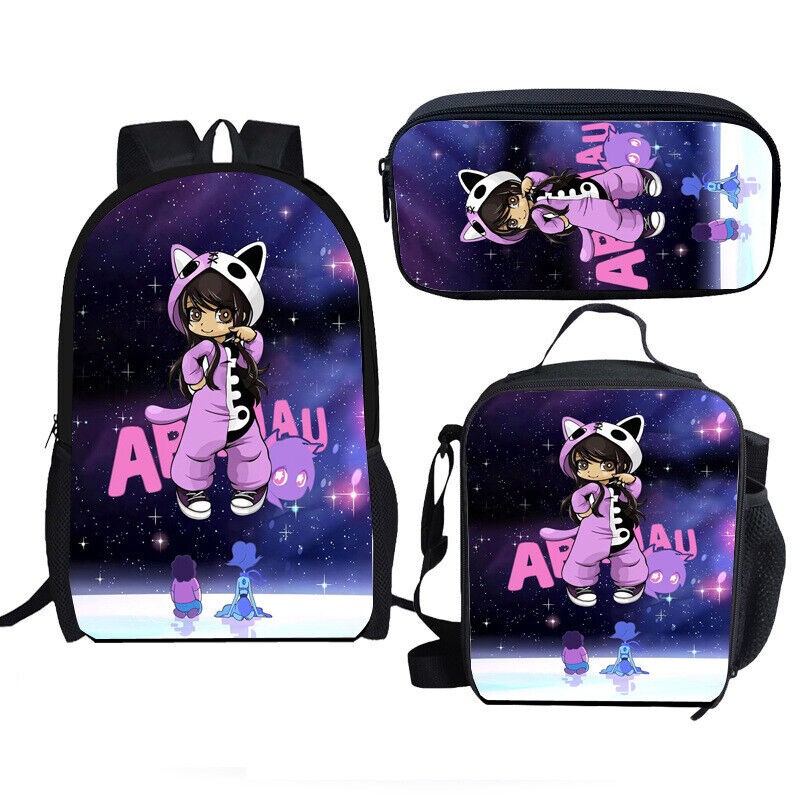 Aphmau Cartoon Backpack Set Knapsack Shoulder Bag Pencil Case Kids ...