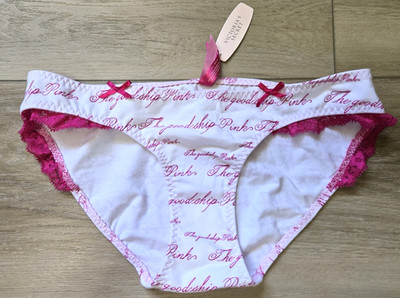 NWT Vintage Victoria's Secret PINK Ruffled Cotton Skinny Side Low ...