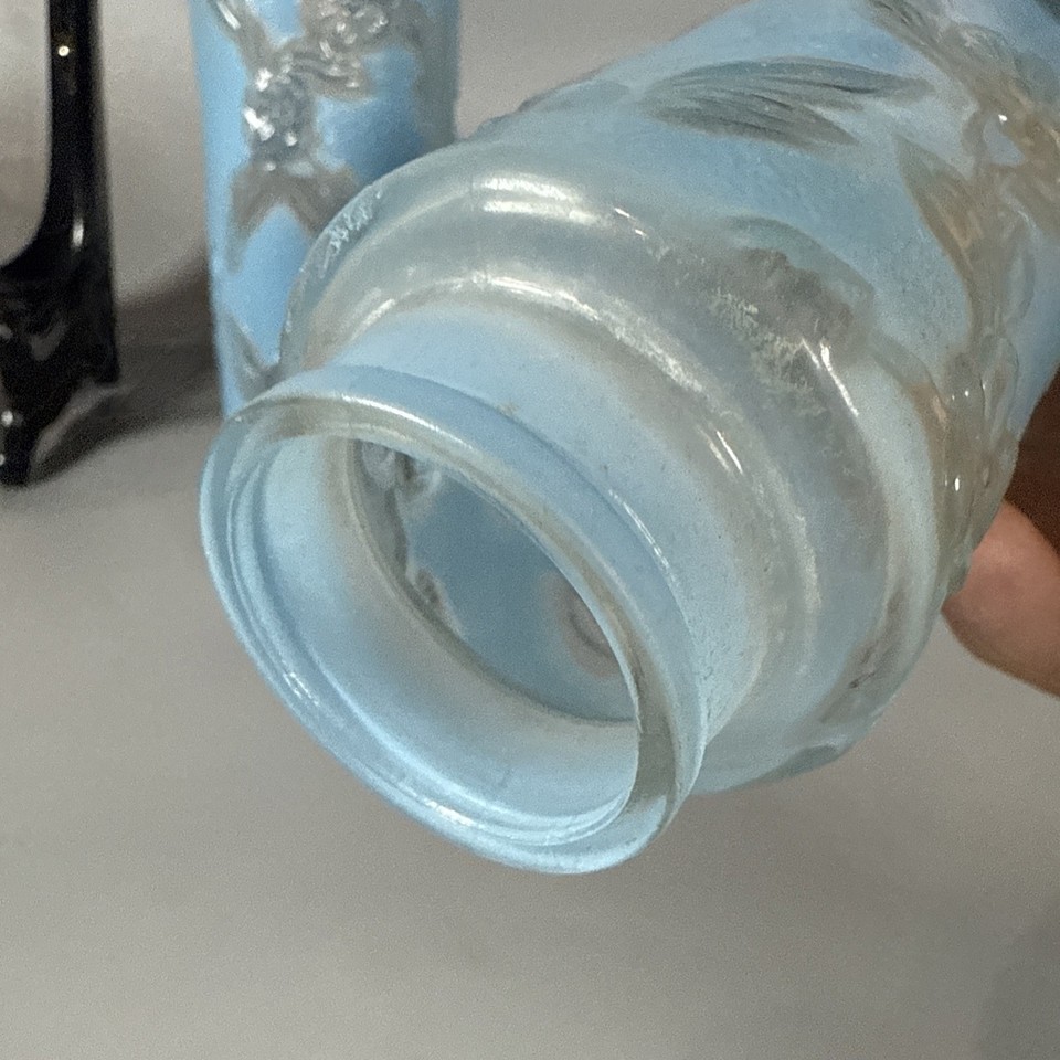 Vintage Art Deco Electrolite Blue Glass Torpedo Shades No Bases | eBay