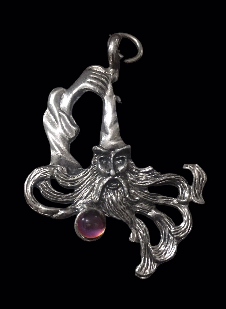 Wizard Pendant with Crystal Ball Beautiful Colors 2 x 1.5. | eBay