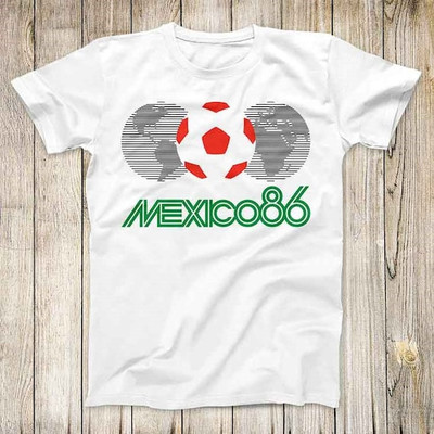 Mexico 86 World Cup Soccer Tee 80s 90s Vintage Football Top Argentina ...