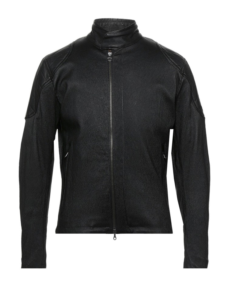 RRP€1200 MATCHLESS Leather Jacket Size XXL Black Mandarin Collar Made ...