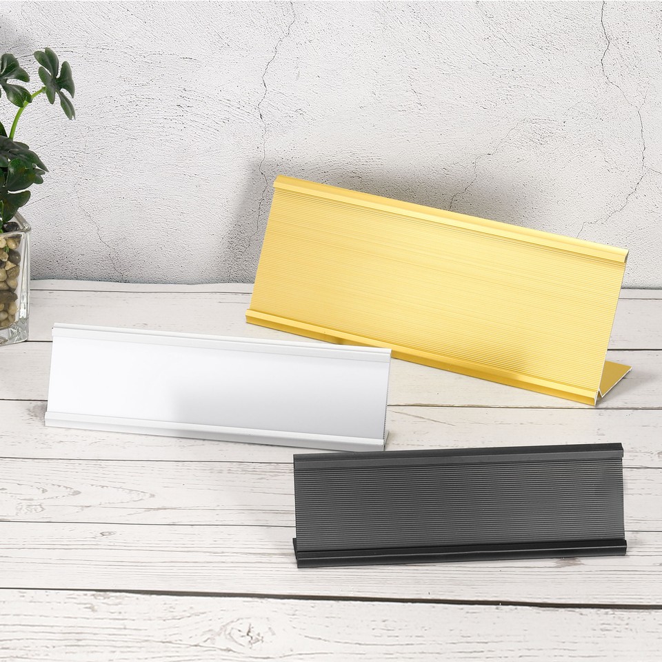 3 x 9.4pouce Aluminium Nom Plaque Support, 3Pcs L pour Bureau Bureaux ...