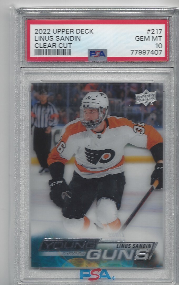 LINUS SANDIN 2022 UPPER DECK CLEAR CUT YOUNG GUNS SSP RC #217 PSA 10 ...
