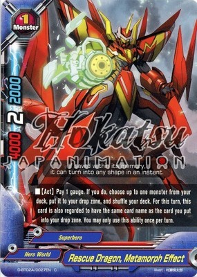 BFE D-BT02A/0027EN C Rescue Dragon, Metamorph Effect D-BT02A/0027EN Buddyfight | eBay