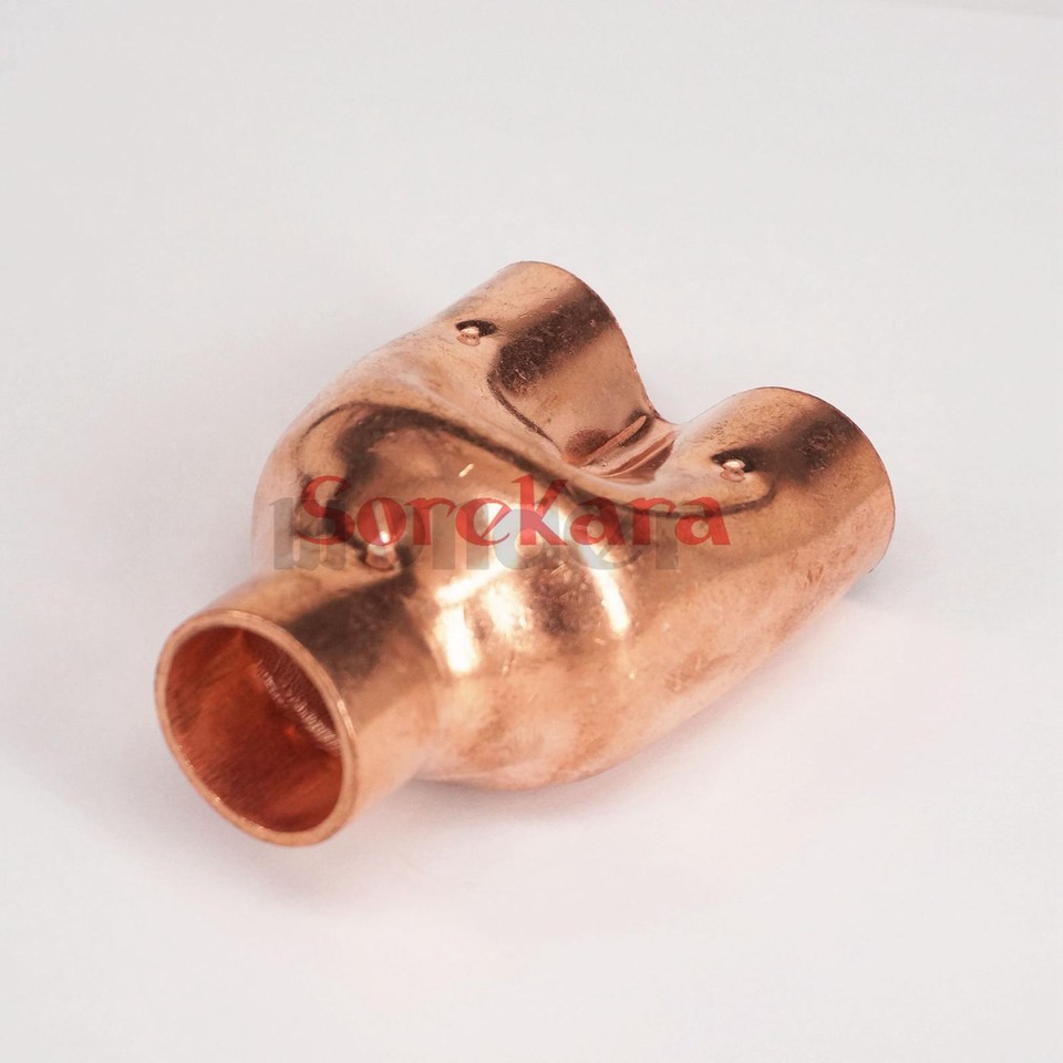 22mm Copper End Feed Equal Y-type 3 Way Pipe Fitting for Water Liquid ...
