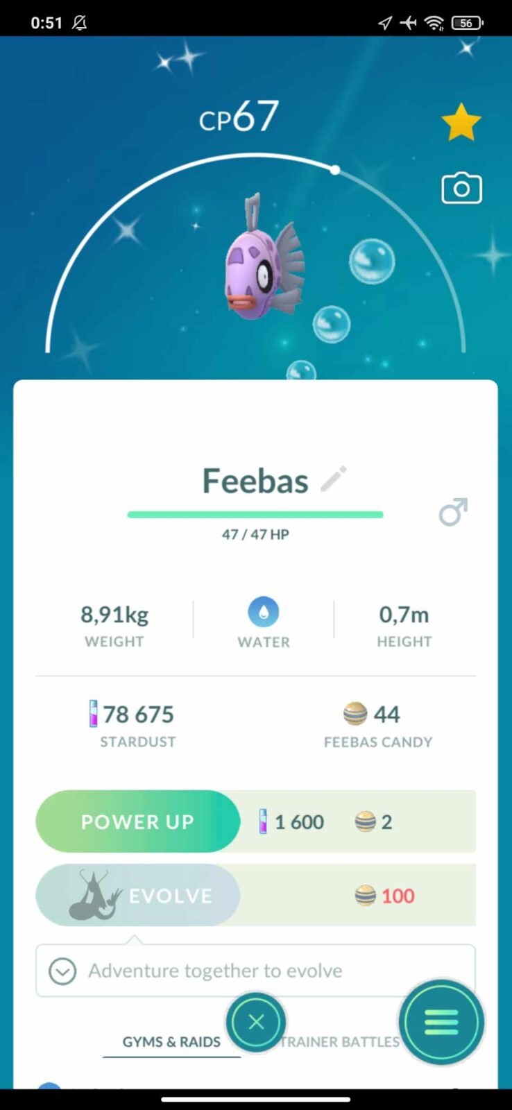 Shiny Feebas (male) Pokemon Go Mini PTC | eBay