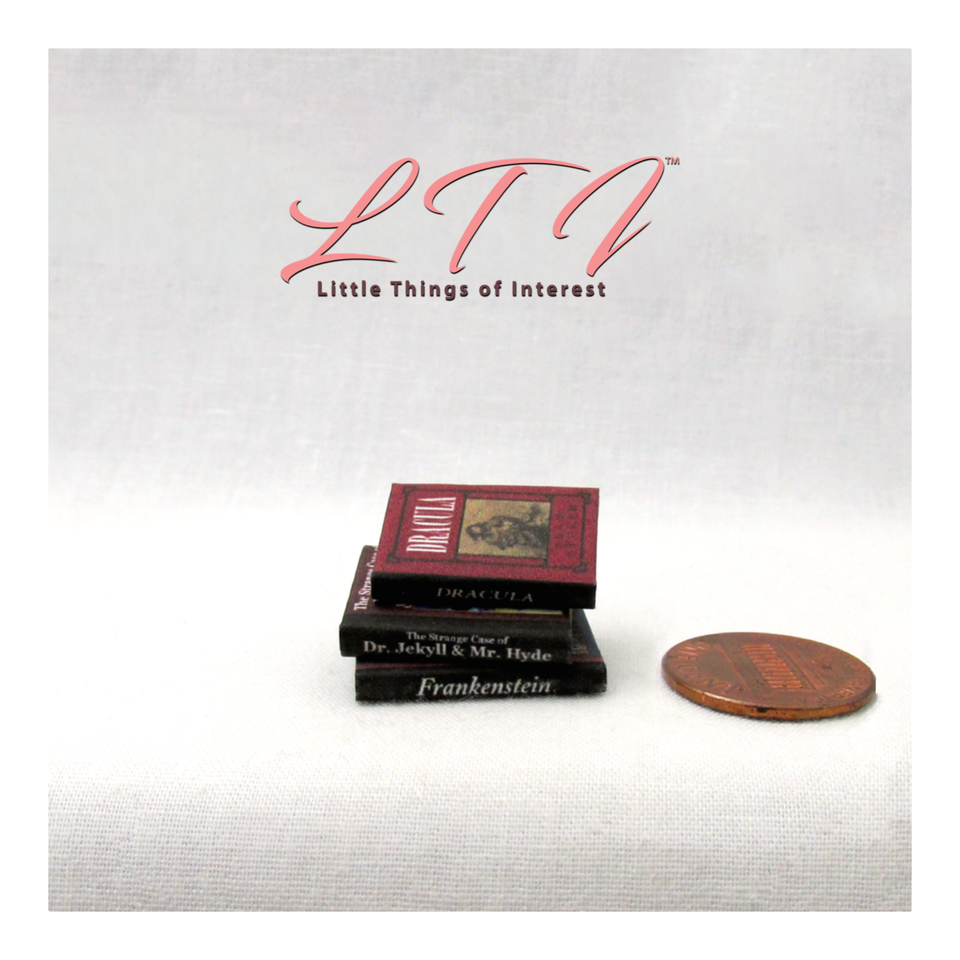 VICTORIAN CLASSICS 3 Pc HORROR 1:12 Scale Miniature Readable ...