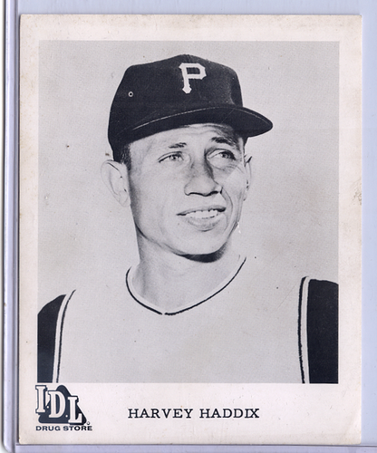 1963 IDL Drug Stores 4"x5" Harvey Haddix Pittsburgh Pirates 12 inn ...