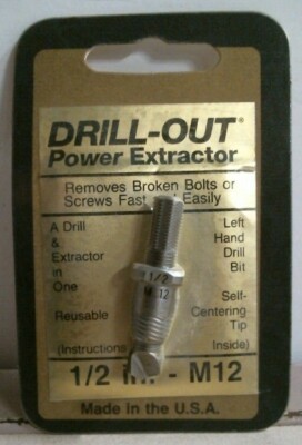 Drill-Out Power Extractor 1/2" M12 Screw Extractor FREE SHIPPING | eBay