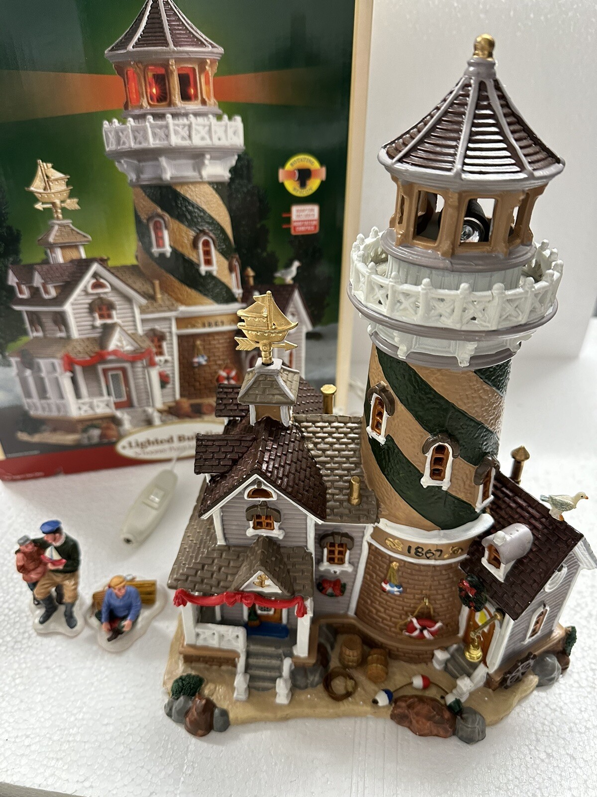 Lemax Village Collection Schooner Point Lighthouse Rotating Beacon ...