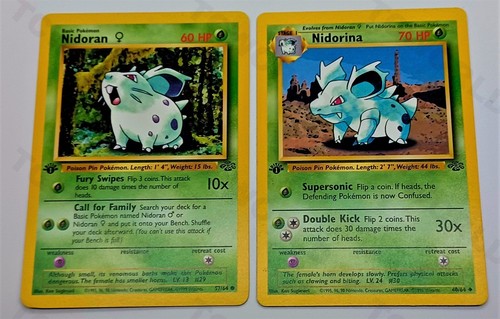 Pokémon Jungle 1st Edition Set "Nidoran and Nidorina" | eBay