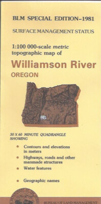 BLM 1:100,000 edition topographic map Williamson River Oregon | eBay