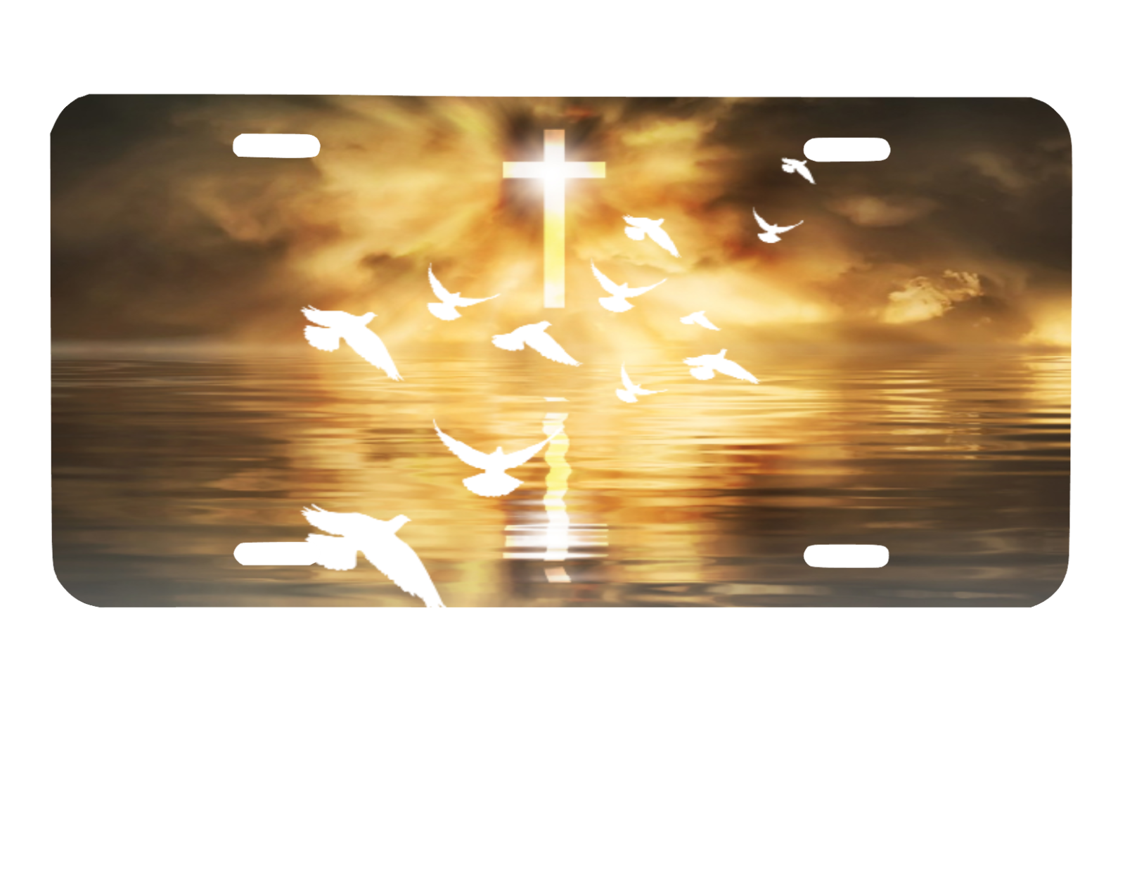 Religious Christian Novelty Vanity Tag License Plate Gold Cross with ...