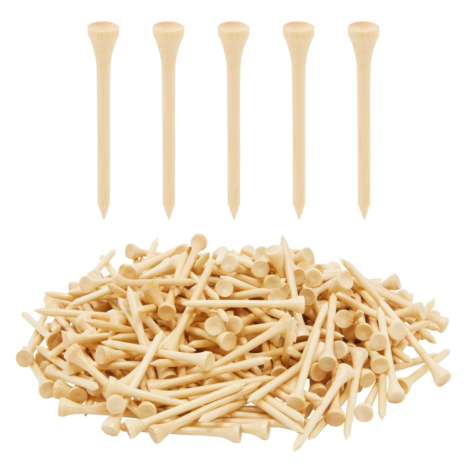 300 Pack Bamboo Golf Tees in Bulk (2 3/4 inch, Natural Wood Color ...
