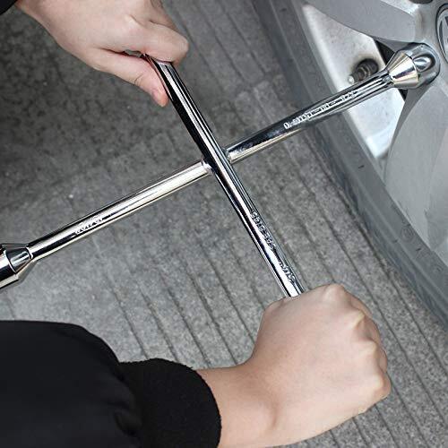 Four Way Tire Iron 4 Way Universal Car Lug Wrench Nut Cross Flat Repair ...
