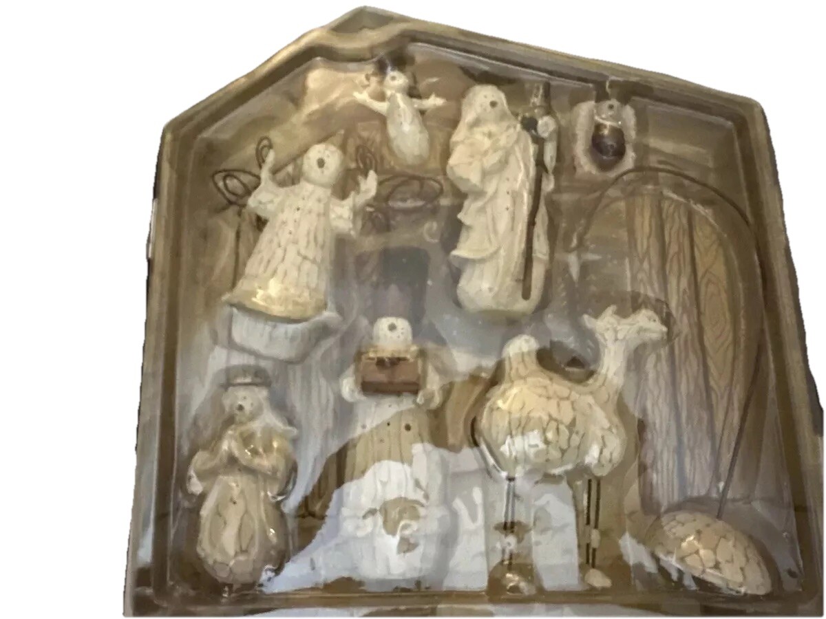 Snowman Nativity Set Figurines Silver Plate Nativity Set Vintage By