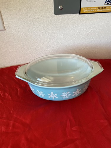 Rare Pyrex Turquoise Large Snowflake Dish HTF Vintage Kitchen w/ Lid | eBay