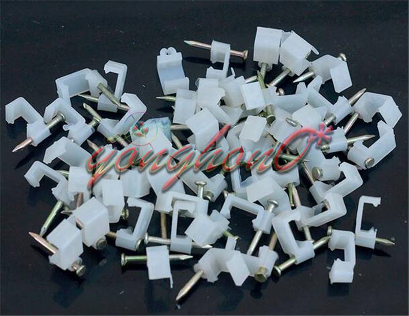 50PCs 4mm-14mm Diameter Plastic Flat Cable Nail Clips | eBay