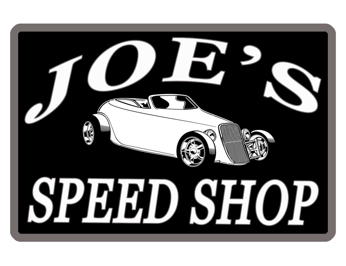 Speed Shop Sign Neon Sign Advertising Speed Shop Racing Stock Photo