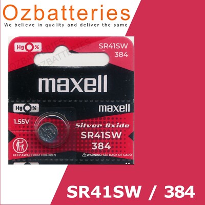 1pc SR41SW, SR41 (384) Maxell Silver Oxide Battery 1.55V made in Japan ...