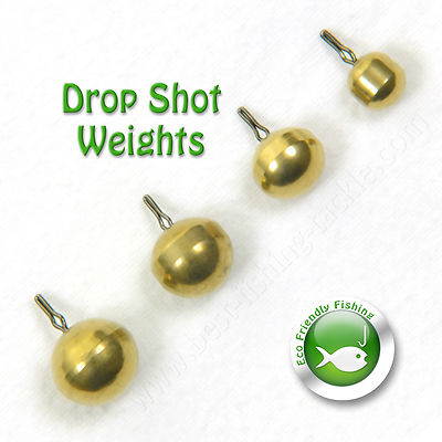 Drop Shot Brass Weights Round NON TOXIC LEAD Free Sinkers Perch Pike ...