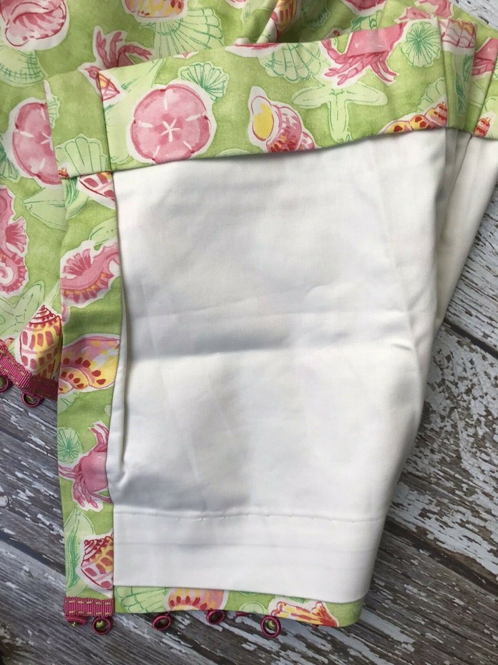 Custom Made Valance Seashore Shells Coastal Lime Green Pink 64 x 17 ...